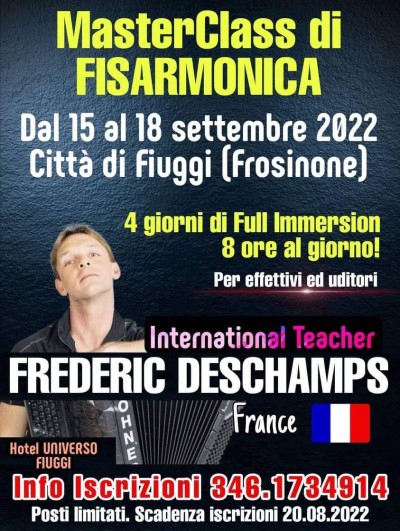 Frederic Deschamps September Masterclass – Italy - Accordions Worldwide