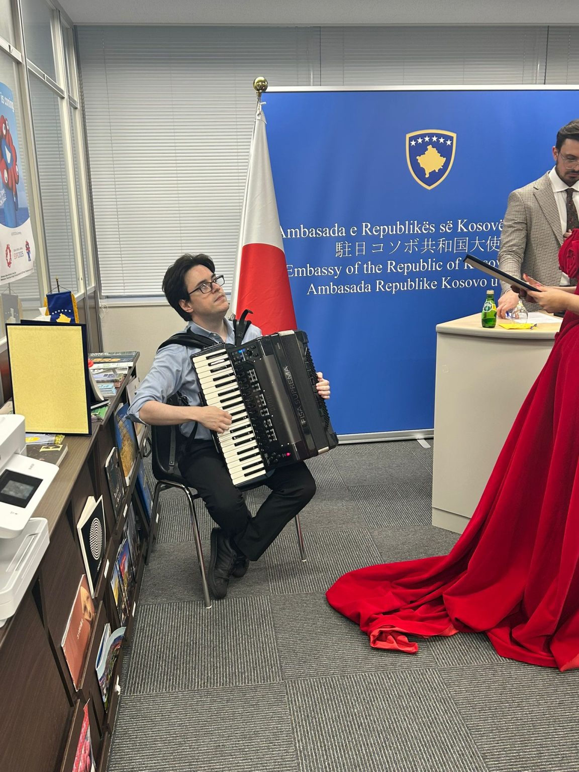 Accordionist Fati Fehmiju Performs at Republic of Kosovo National Day ...