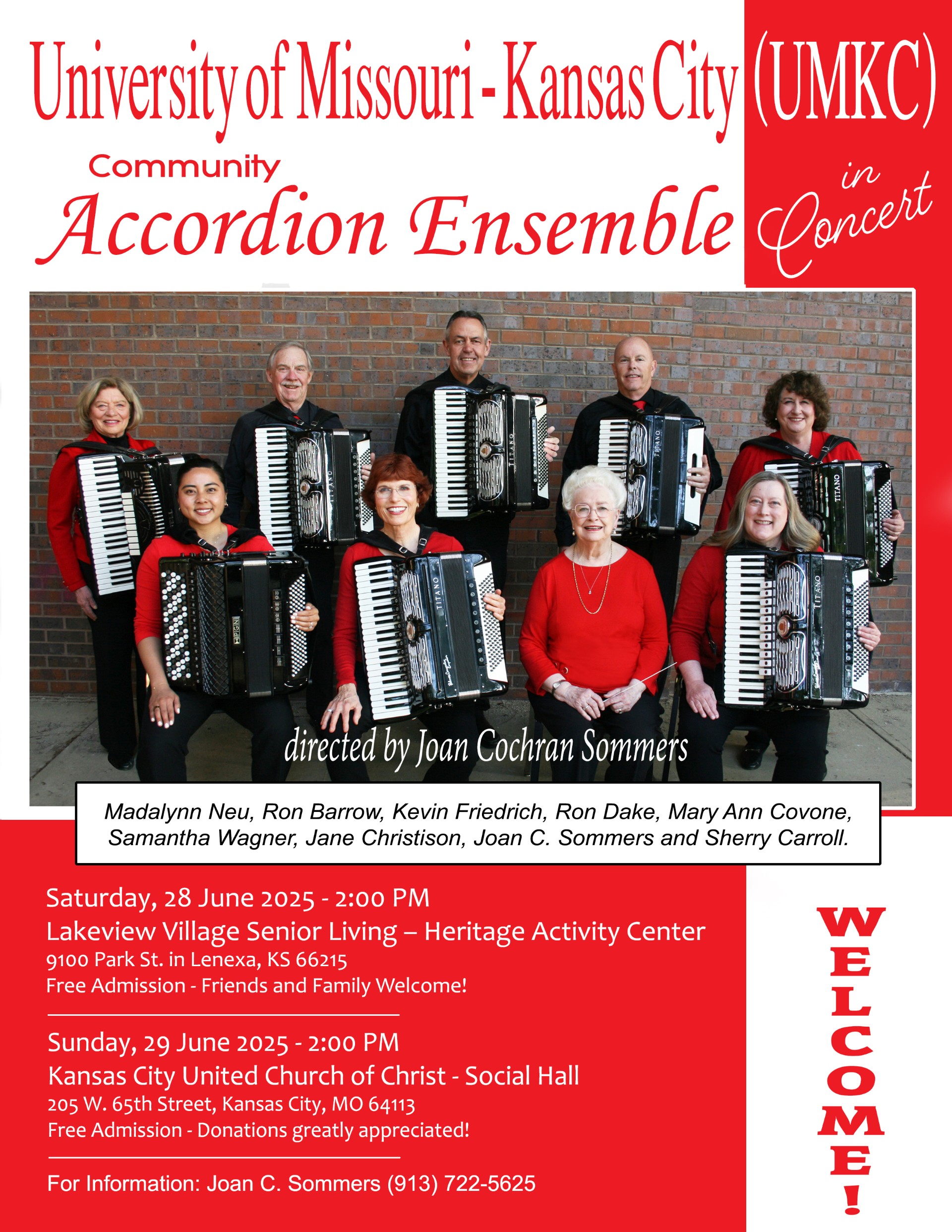 UMKC Community Accordion Ensemble in Concert - USA - Accordions Worldwide